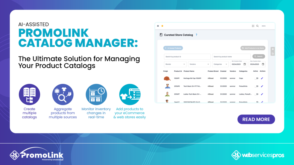 Product Catalog Management - PromoLink - Web Services Pros